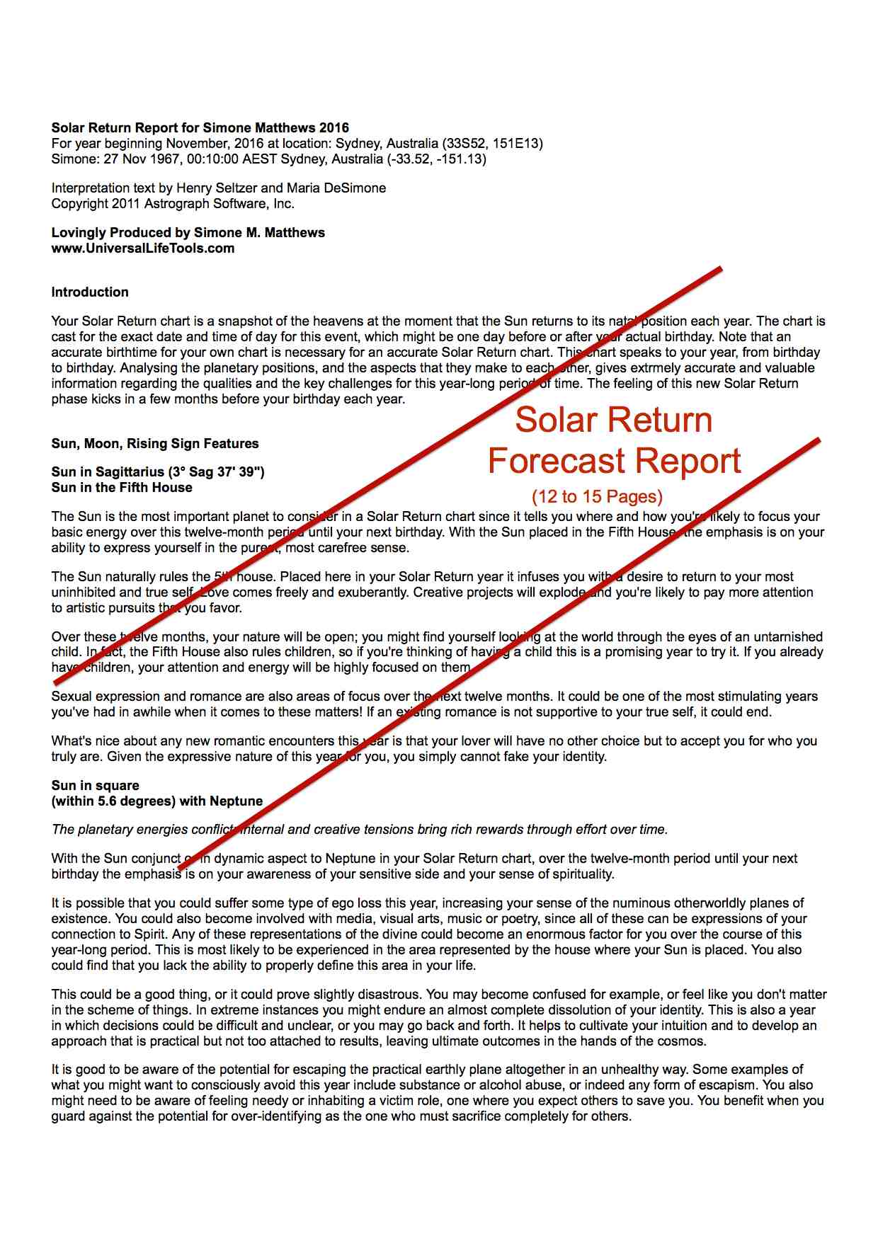 Aetheric Healing™Astrology Report(inclusive Solar Return) - Simone M ...