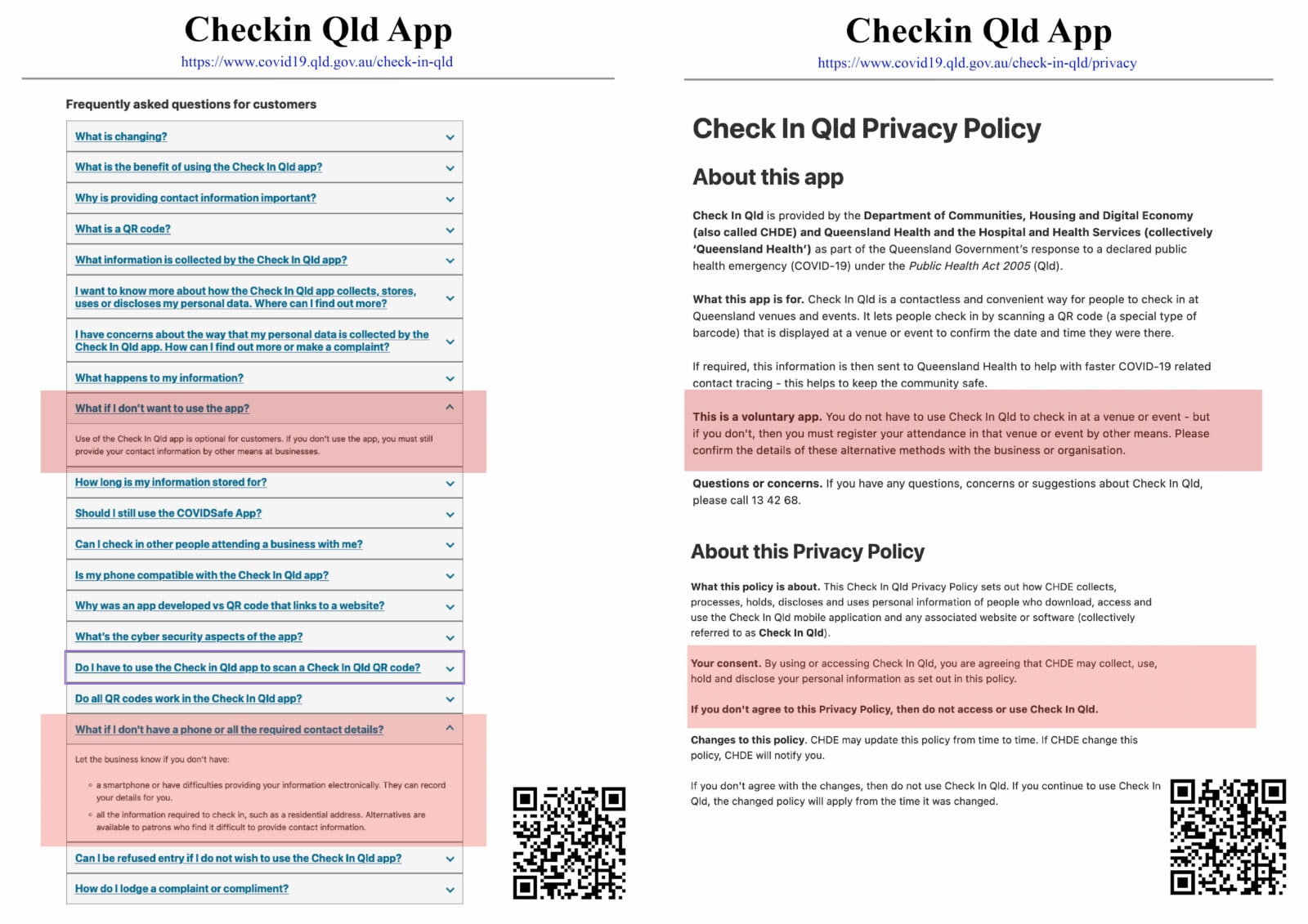 QR Checkin - KNOW YOUR RIGHTS - Australia