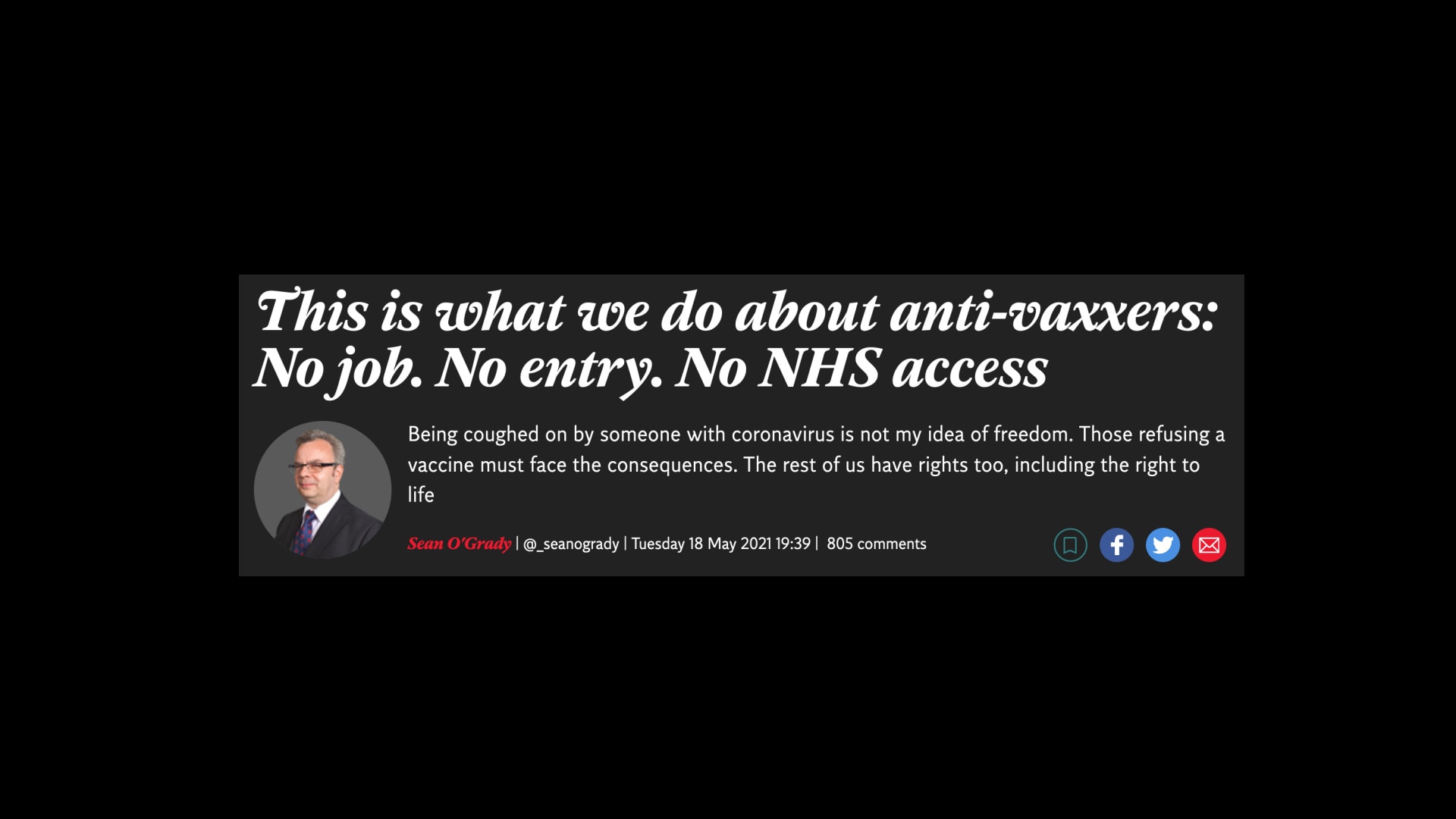 This is what we do about Anti-Vaxxers: No job. No entry. No NHS (Health ...